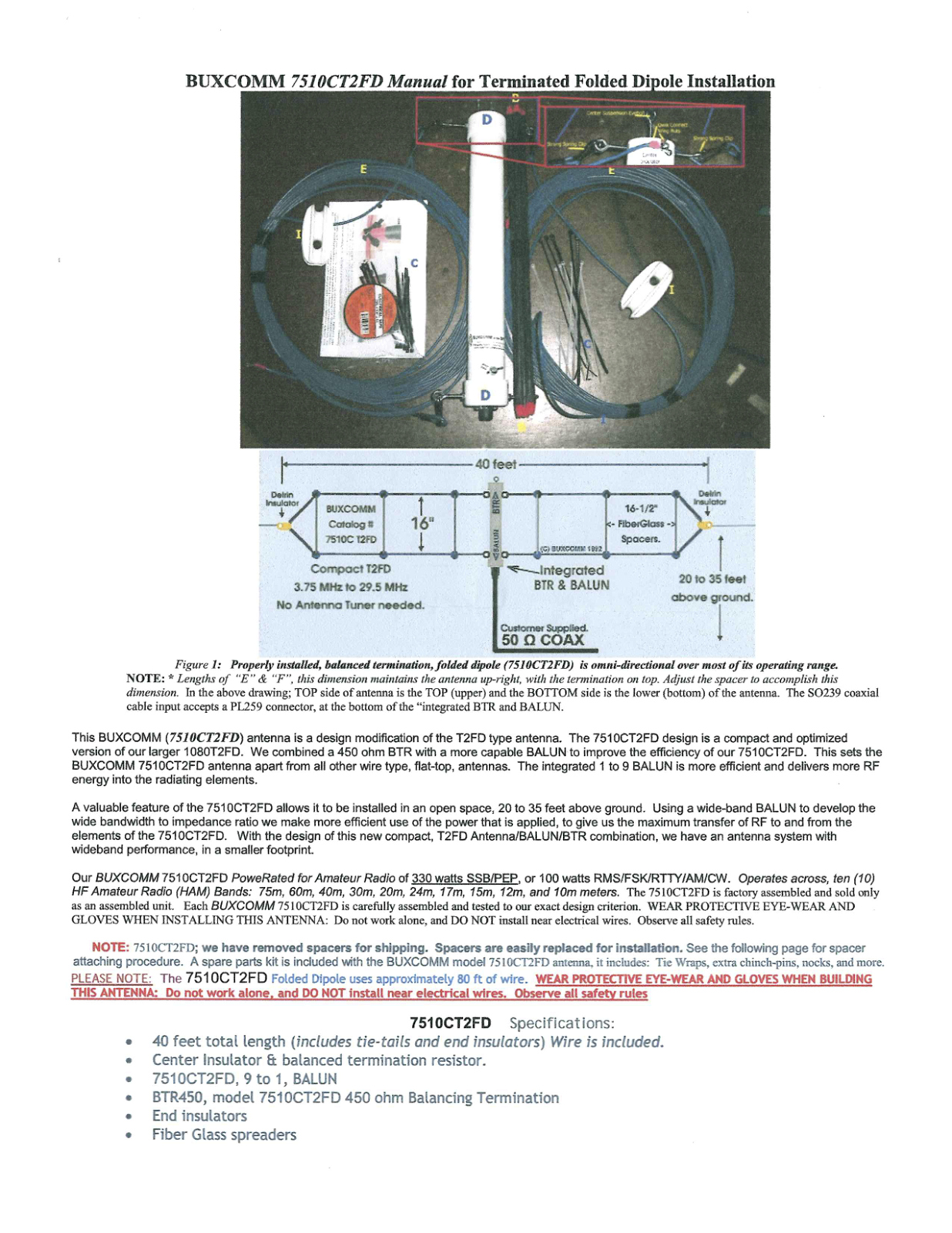 Marcus NX5MK: Buxcomm 7510CT2FD Manual for Terminated Folded Dipole ...