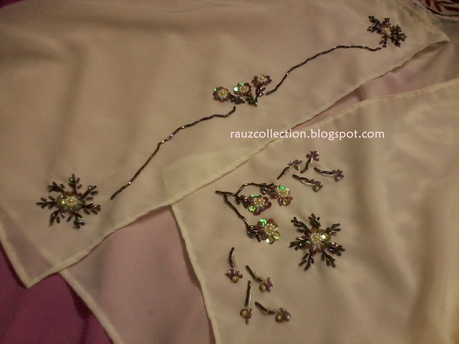 Rauz's Collection: Shawl manik (jahitan tangan)