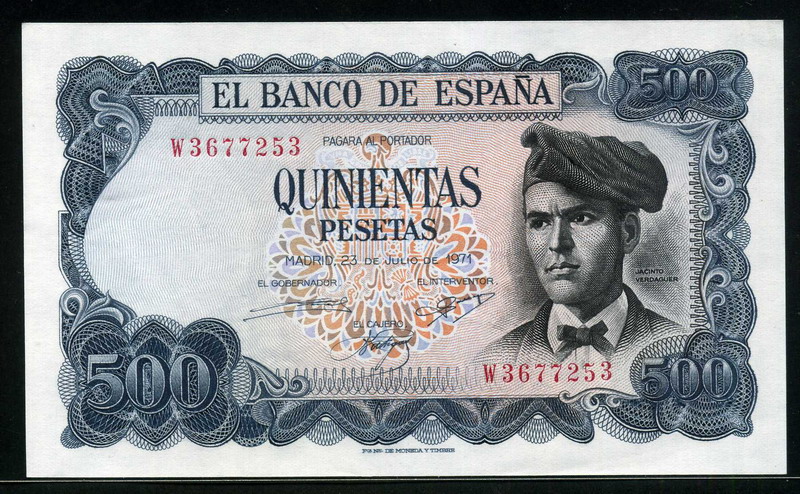 Spain money 500 Pesetas banknote 1971 Jacint Verdaguer|World Banknotes ...