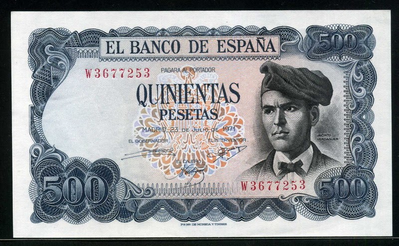 Spain money 500 Pesetas banknote 1971 Jacint Verdaguer|World Banknotes ...