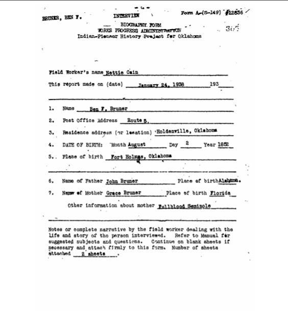 The African-Native American Genealogy Blog: Benjamin Bruner & Family ...