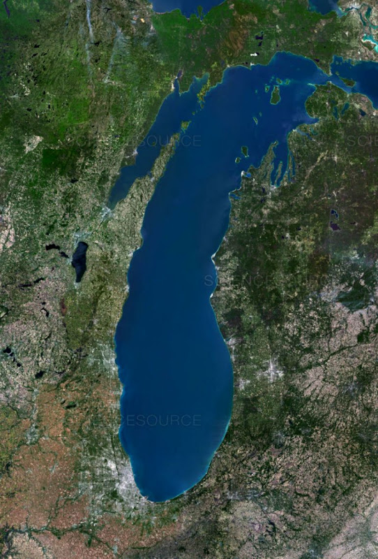 Satellite Map Of Lake Michigan