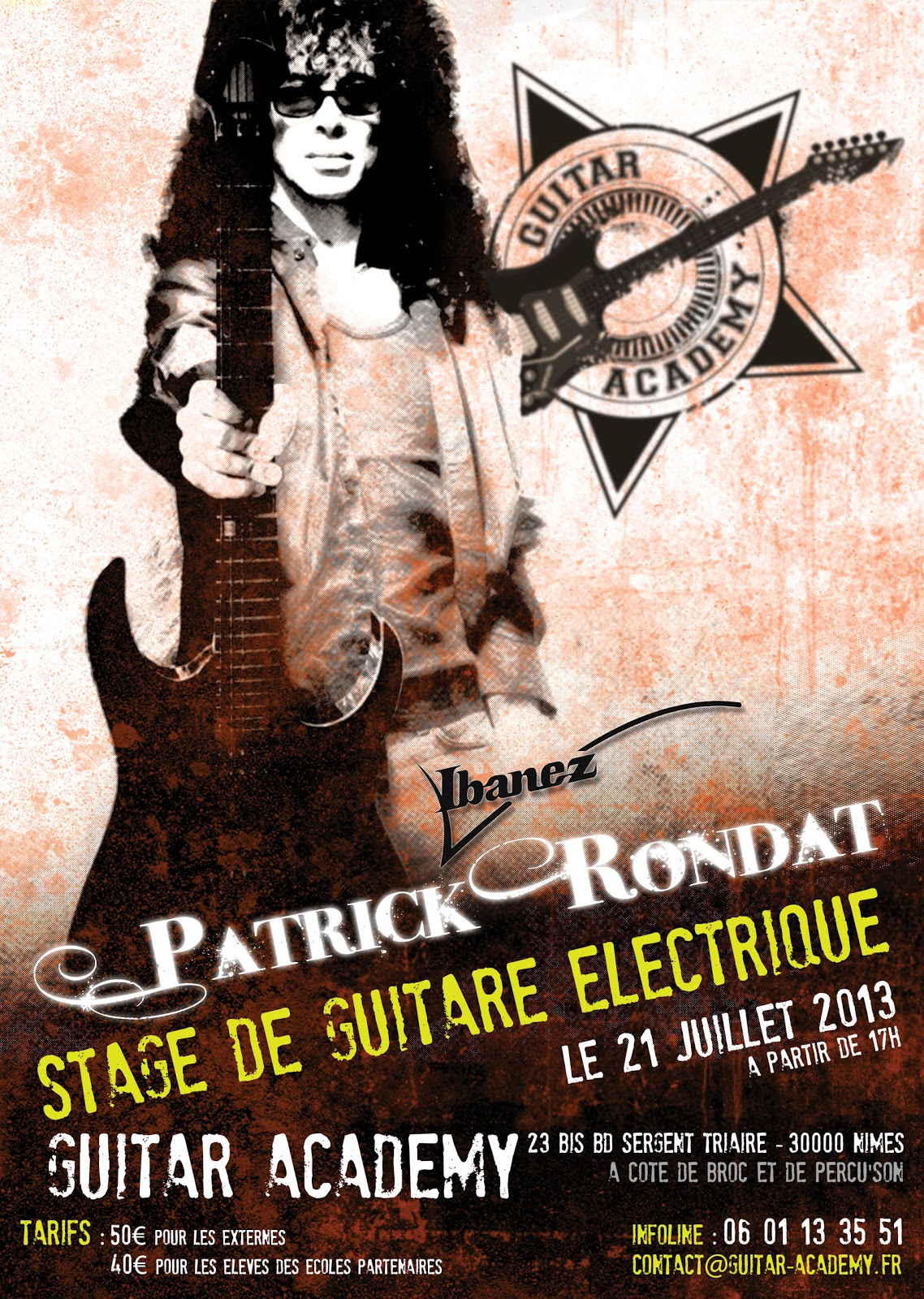 Patrick Rondat: announces clinic at the Nîmes Guitar Academy!