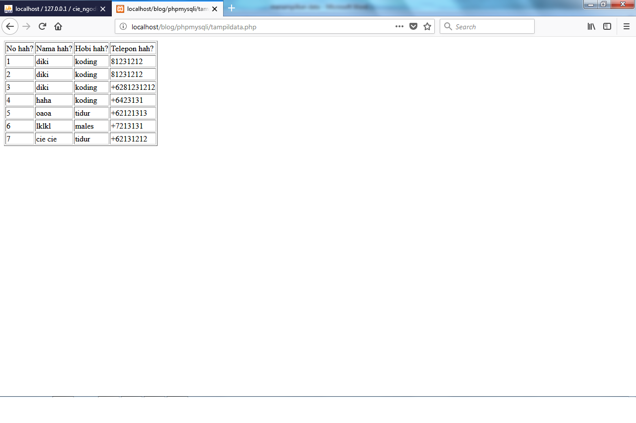 Tutorial 3 PHPMYSQLI : Cara Menampilkan Data - Cie Ngoding