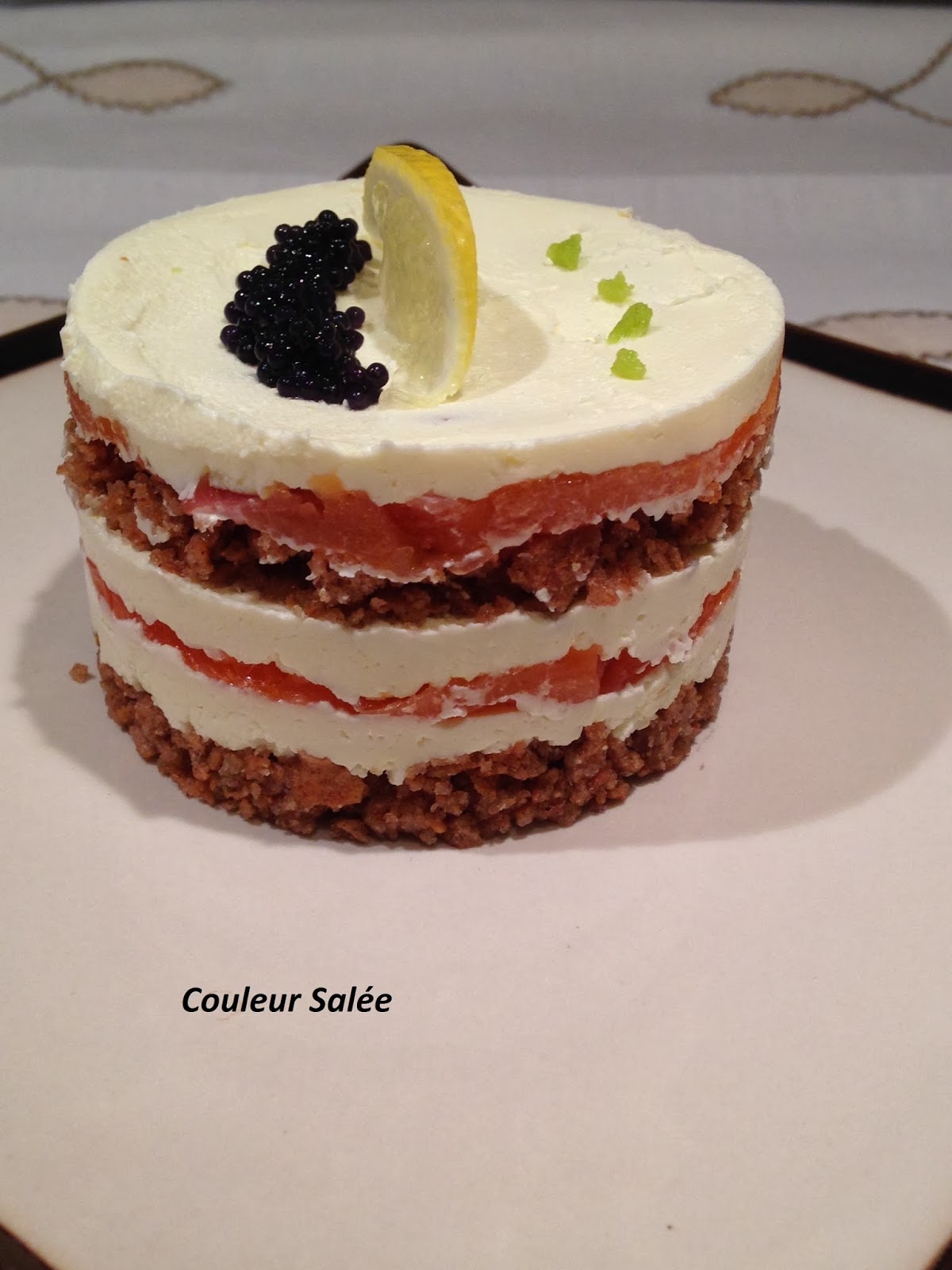 couleur salée: mon cheesecake salé truite fumée et wasabi