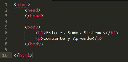 Introducción a Programación Web - HTML ~ Somos Sistemas