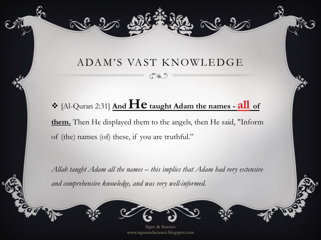 Signs & Science: Adam Facts