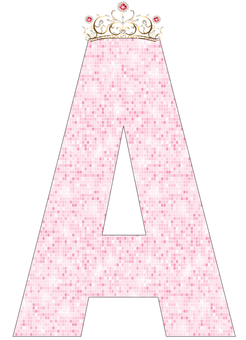 Alfabeto de Corona con Fondo Rosa. - Oh my Alfabetos!