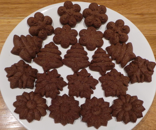 Chocolate Shortbread -Using A Cookie Press - Geoff's Baking Blog