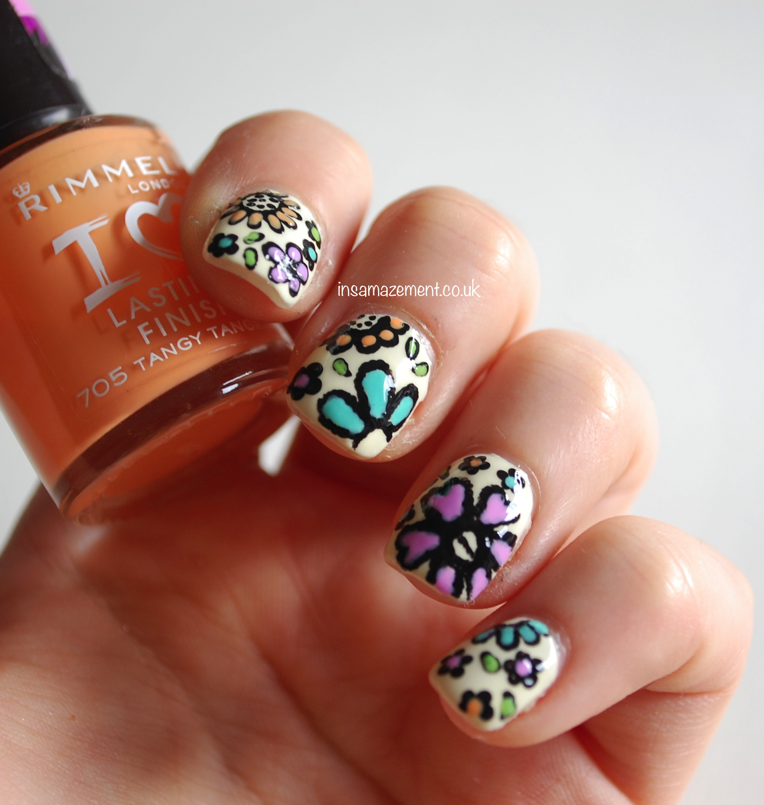 In SAMazement: Detailed Floral Nail Art Tutorial