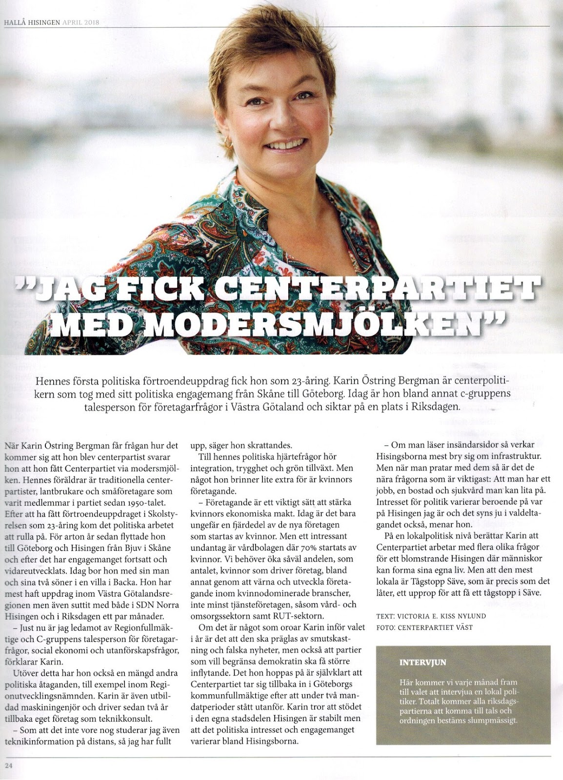 Karin Östring Bergman (C): april 2018