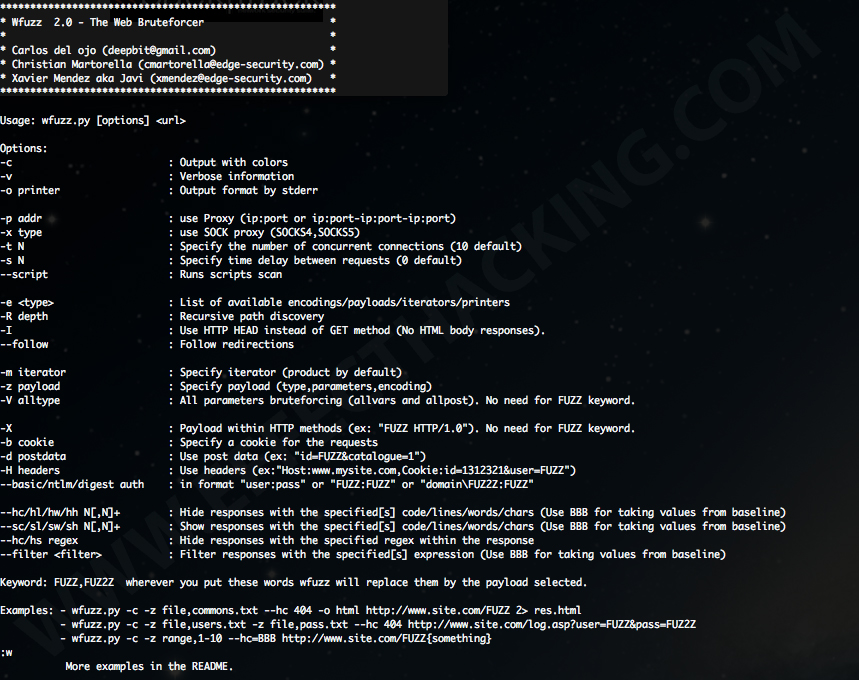 Wfuzz Web Application Password Cracking Tool Haviral