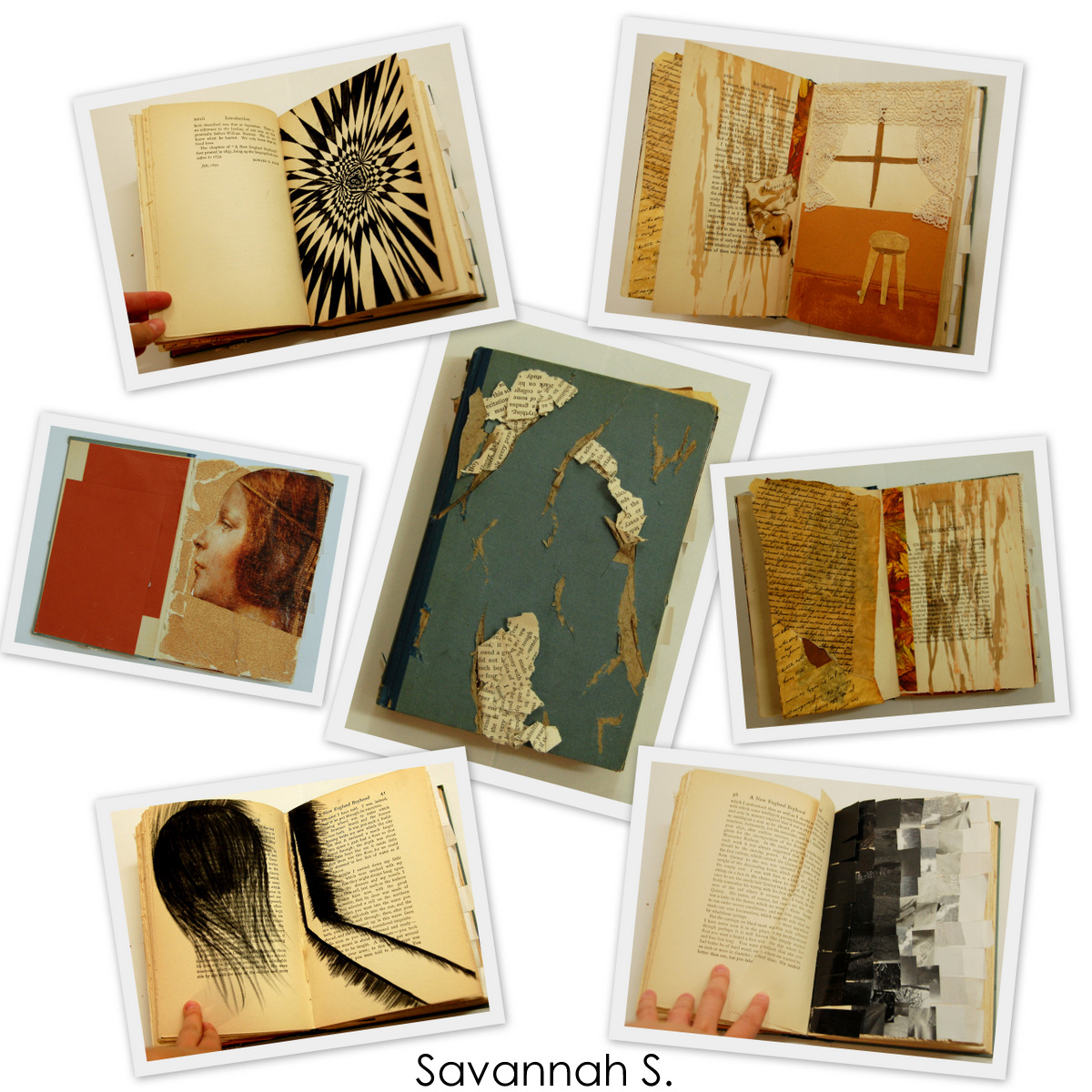 The New Hope Art Gallery: High School Art: Altered Book Pages