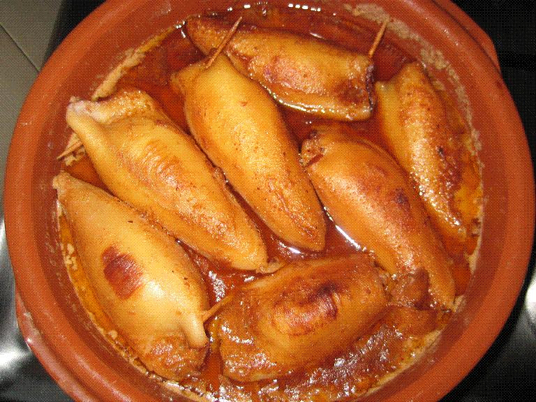 Plats i Taps: CALAMARS FARCITS DE GAMBES