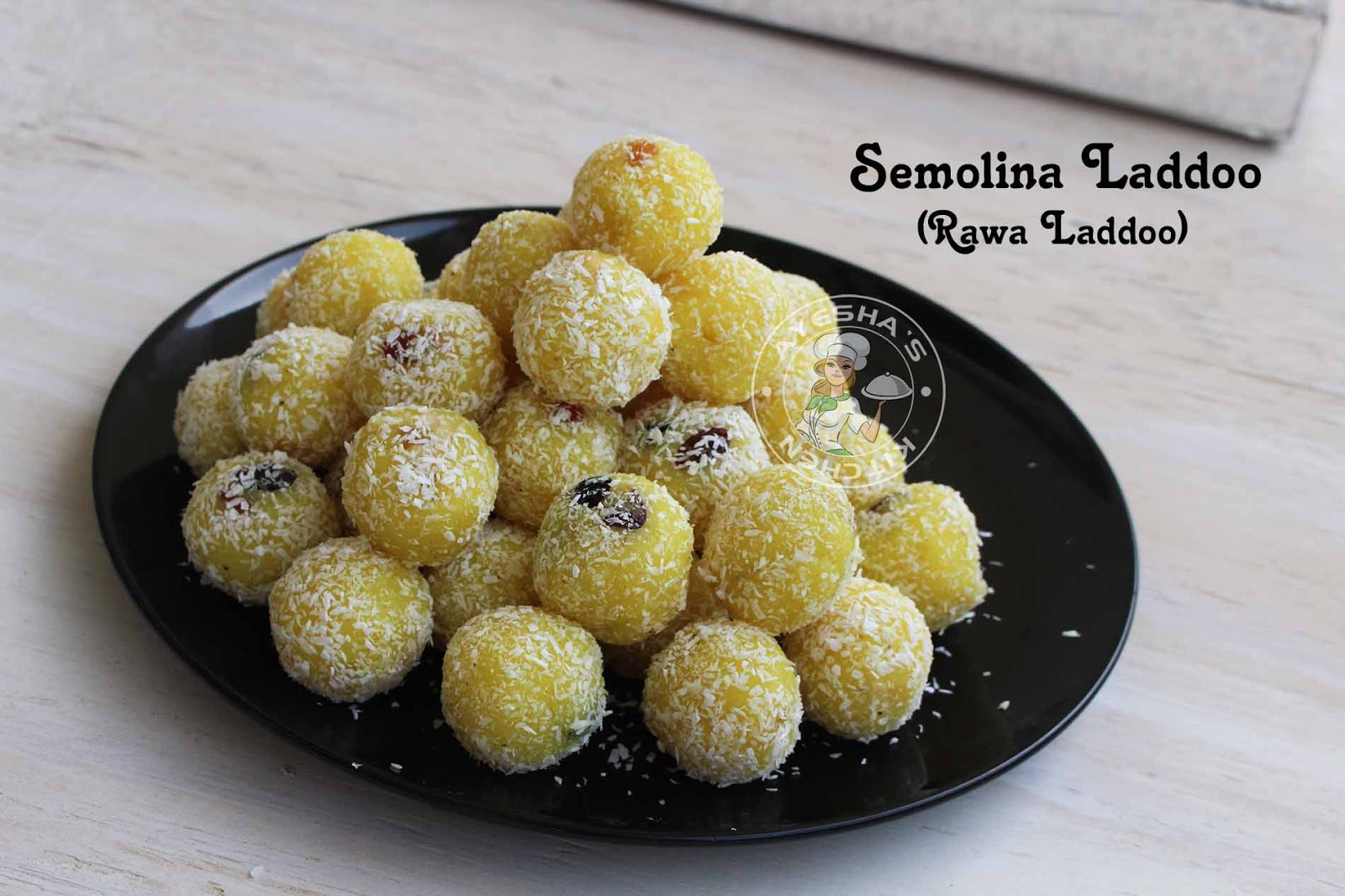 SEMOLINA LADDOO / SEMOLINA COCONUT LADDU - Sweet / dessert recipe