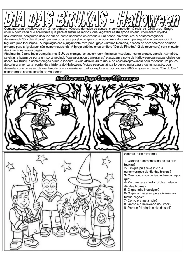 ATIVIDADES DIVERSAS CLÁUDIA: Atividades dia das bruxas inglês - Halloween