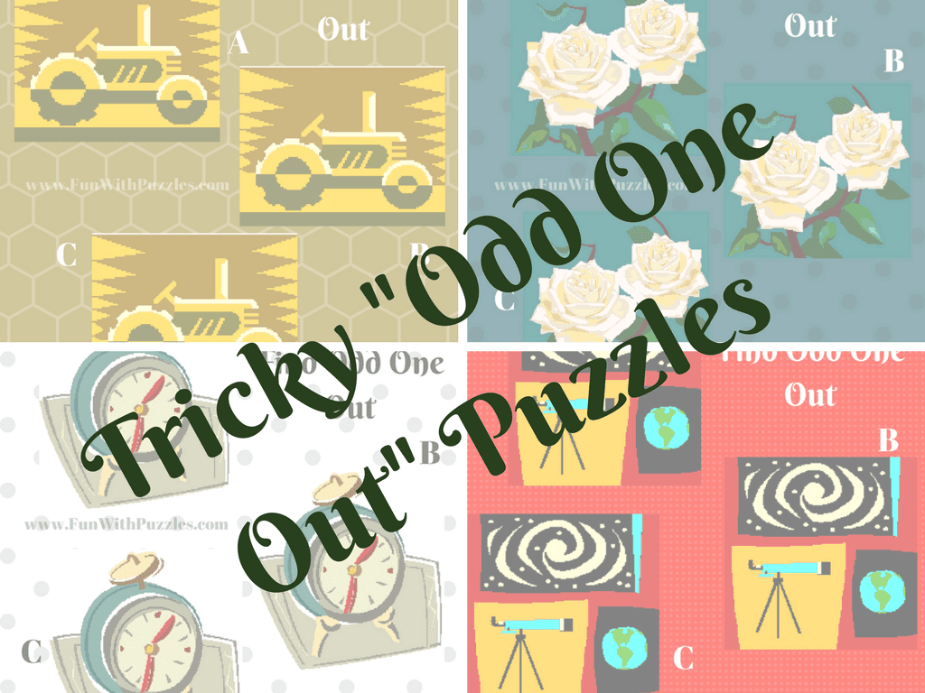 Tricky Image Puzzles to Find Odd One Out with Answers