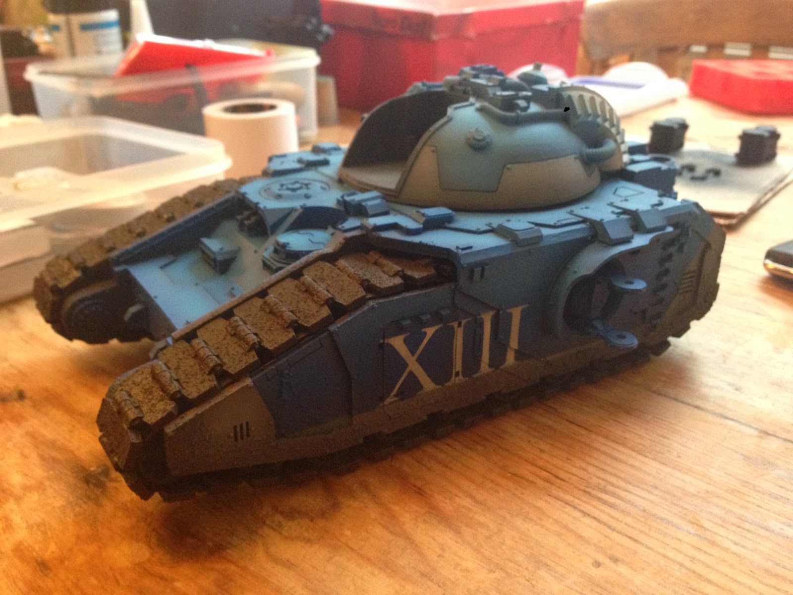 Ultramarines Forge World Glaive Super Heavy Tank WIP (2)