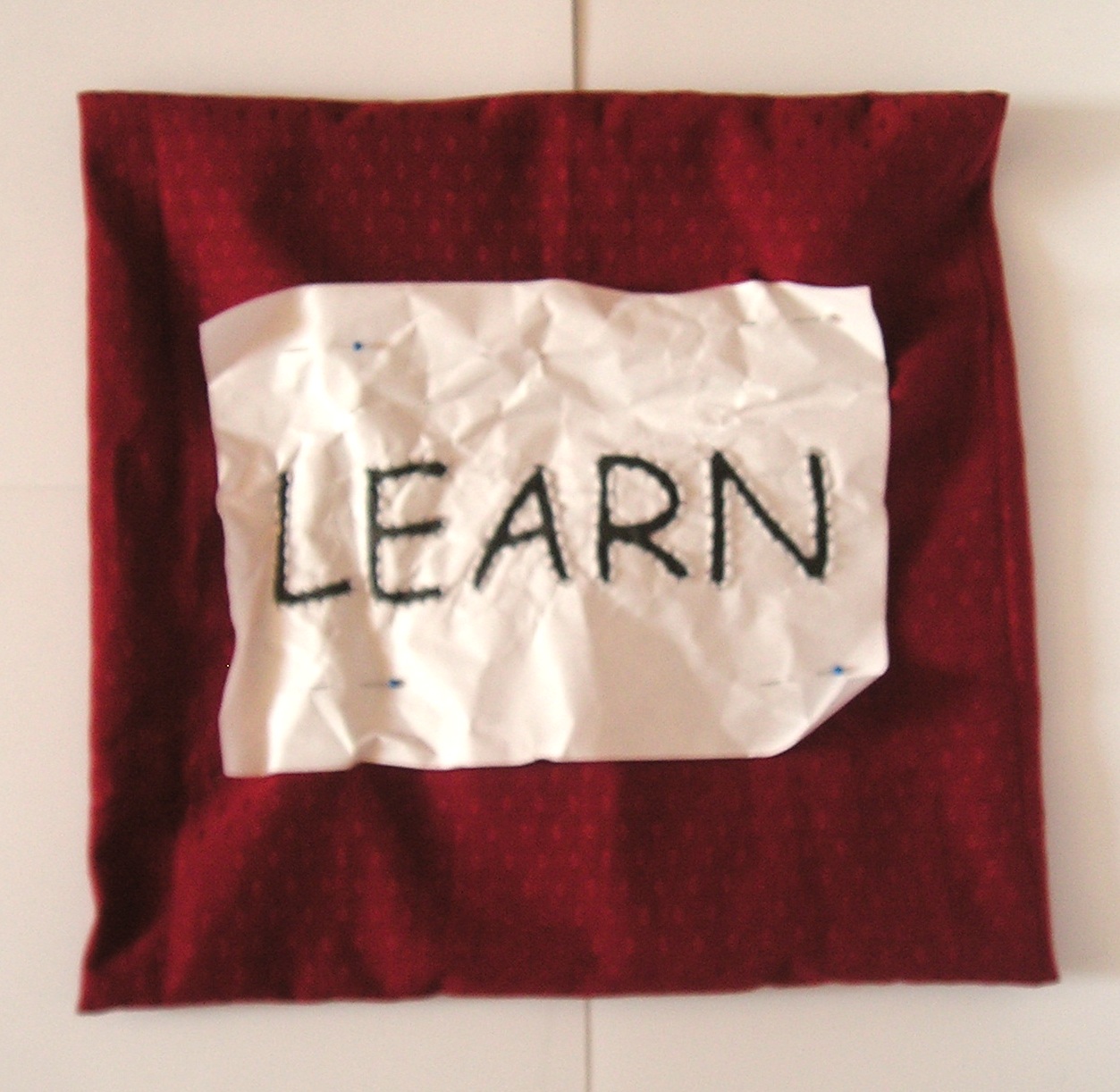 Crafts from a Ravenclaw: DIY: Stitched Writing Cushion