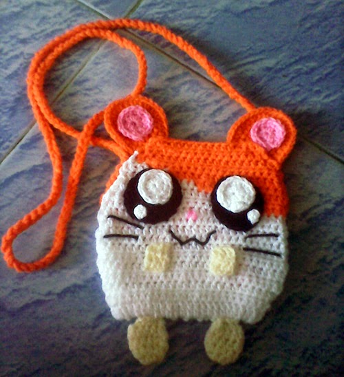 กระเป๋าไหมพรมรูปแฮมทาโร่ (Hamtaro Bag) - สินค้าประดิษฐ์เอง