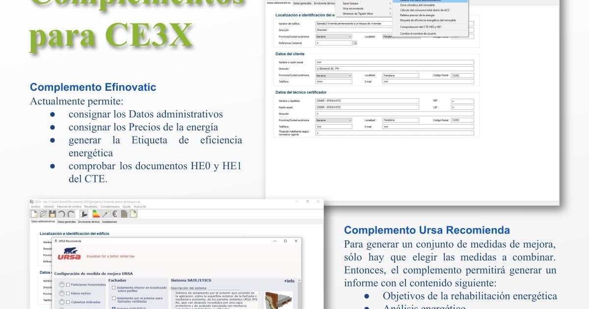 Certificación de la eficiencia energética de los edificios: Complementos Efinovatic, Ursa, Saint ...
