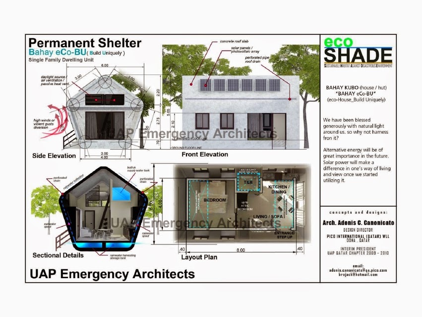 Permanent Shelter: Bahay eCO-BU ~ UAP Emergency Architects