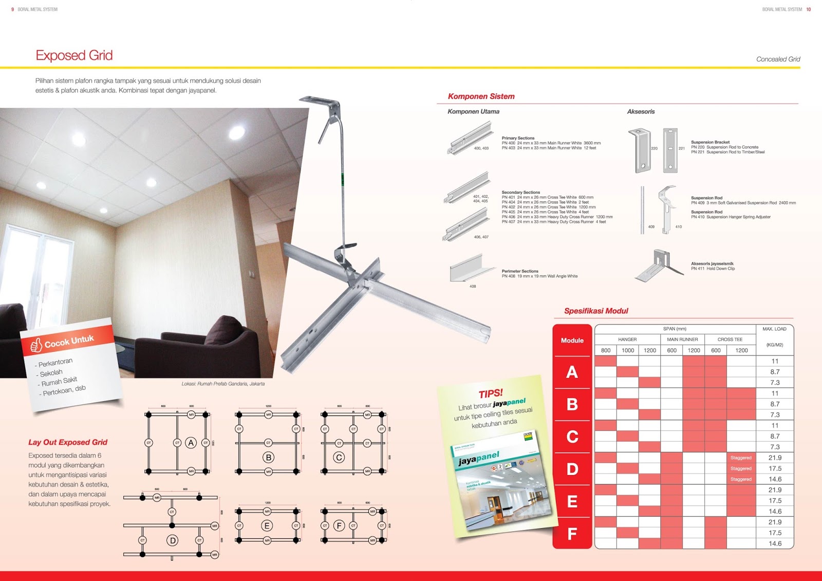 Brosur dan Spesifikasi RANGKA METAL - JAYABMS-Jayaboard - Plafon dan partisi gypsum, GRC ...