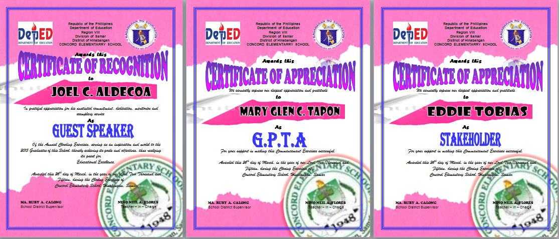 Graduation Program Cert Of Recognition DepEd LP s graduation-program-cert-of-recognition-deped-lp-s