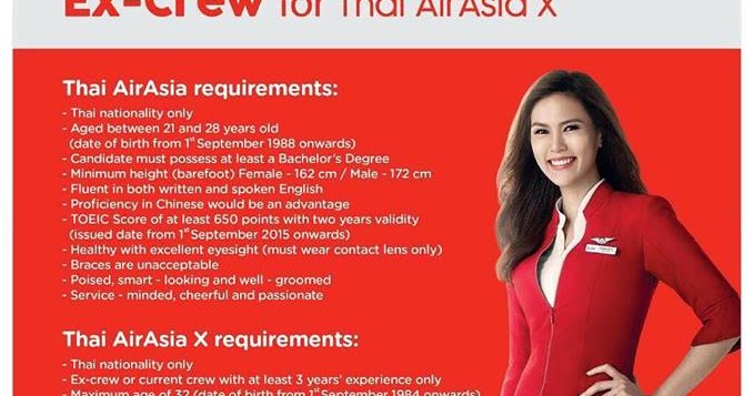 Fly Gosh Thai Airasia X And Thai Air Asia Cabin Crew Recruitment