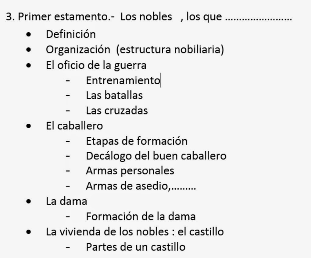 Regreso al pasado: PRIMER ESTAMENTO: LA NOBLEZA