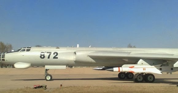 SNAFU!: H-6G carrying two YJ-12 supersonic anti-ship missiles. via Alert 5.