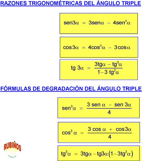 IDENTIDADES TRIGONOMÉTRICAS DE ÁNGULO TRIPLE PROBLEMAS RESUELTOS EN PDF