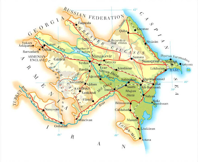 AZERBAIJAN - GEOGRAPHICAL MAPS OF AZERBAIJAN