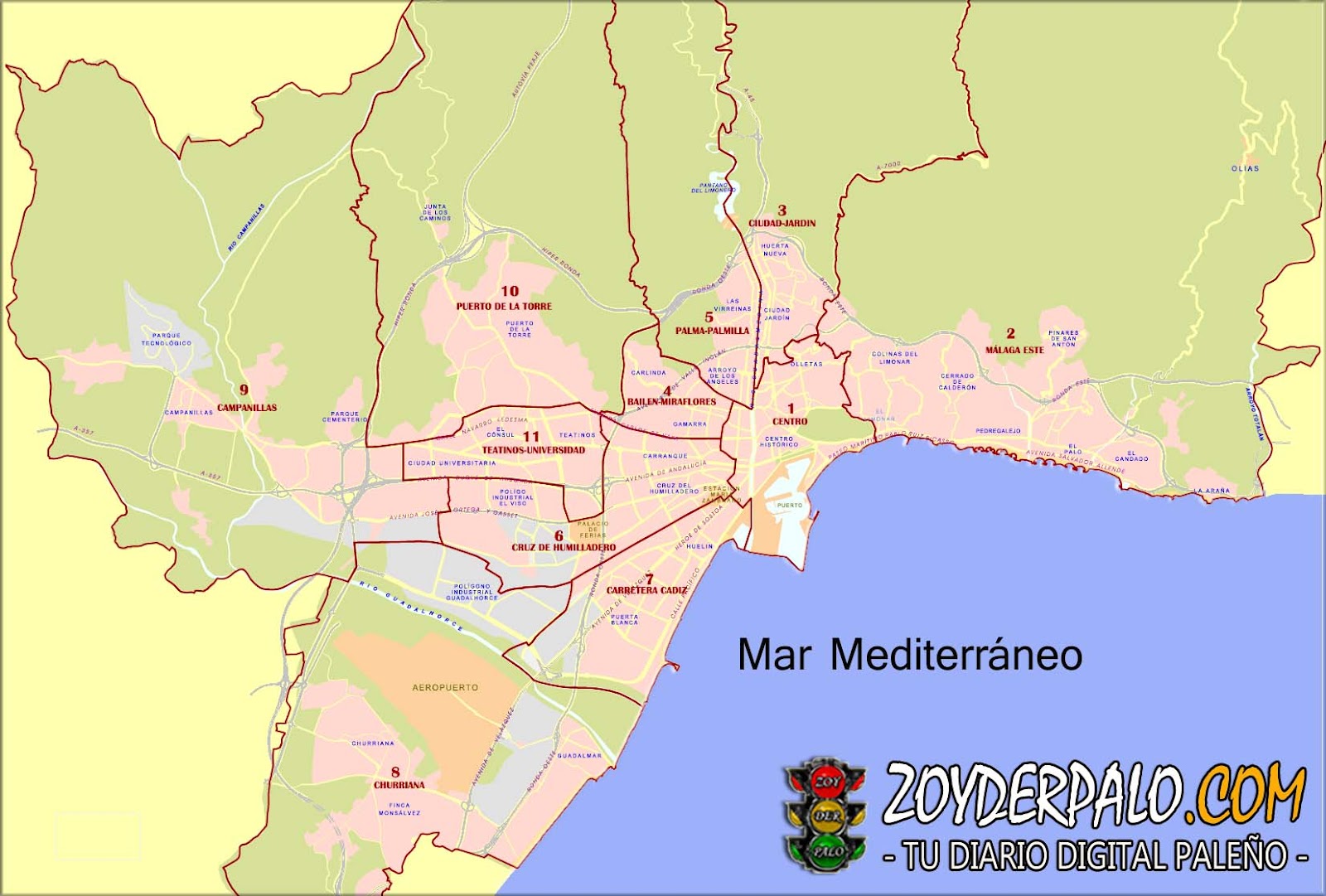 ZOYDERPALO.COM: Distrito nº 2 - Málaga Este.