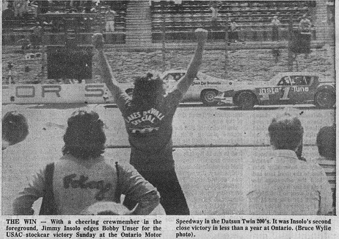 Bench Racing From the Volunteer State: March 6, 1977 - Jimmy Insolo ...