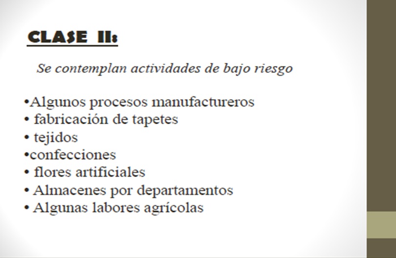 PROCEDIMIENTO LABORAL: INFORMACION: Clases de riesgos