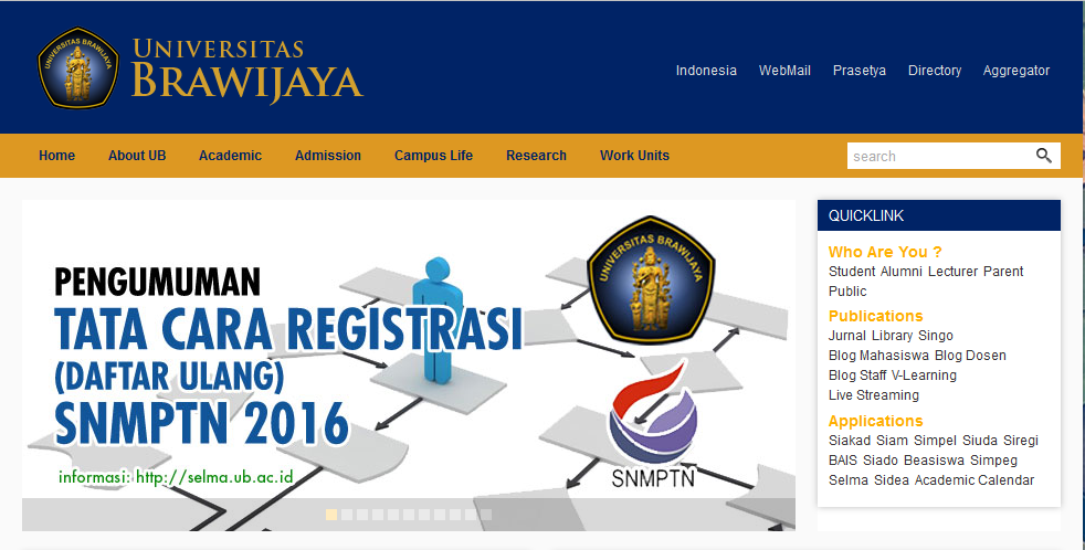 Website Universitas Brawijaya - Perumperindo.co.id