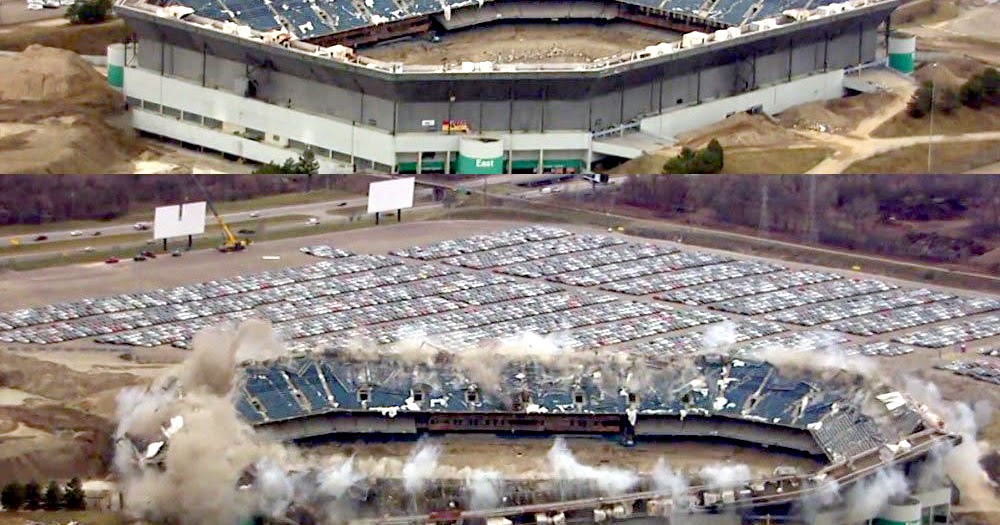 RETRO KIMMER'S BLOG: PONTIAC SILVERDOME DEMOLISHED ON 2ND ATTEMPT