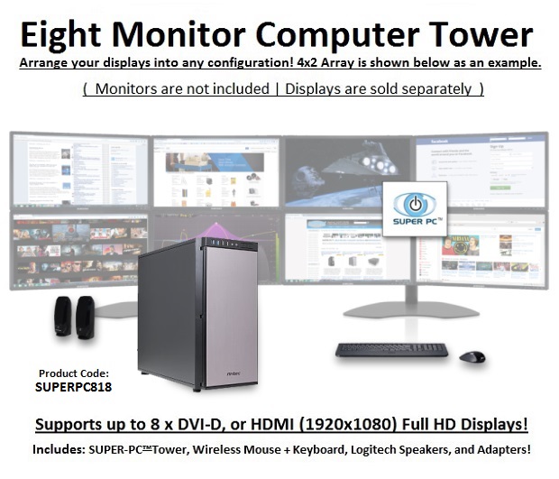Multi-Monitor Tips and Tricks: SUPER PC | Eight Monitor Workstation ...