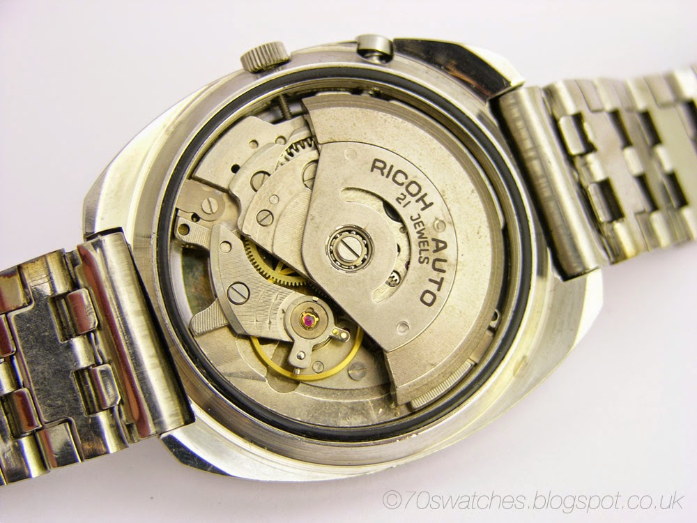 70s Watches: NOS Retro Streamline Ricoh Automatic Watch - Ricoh Automatic