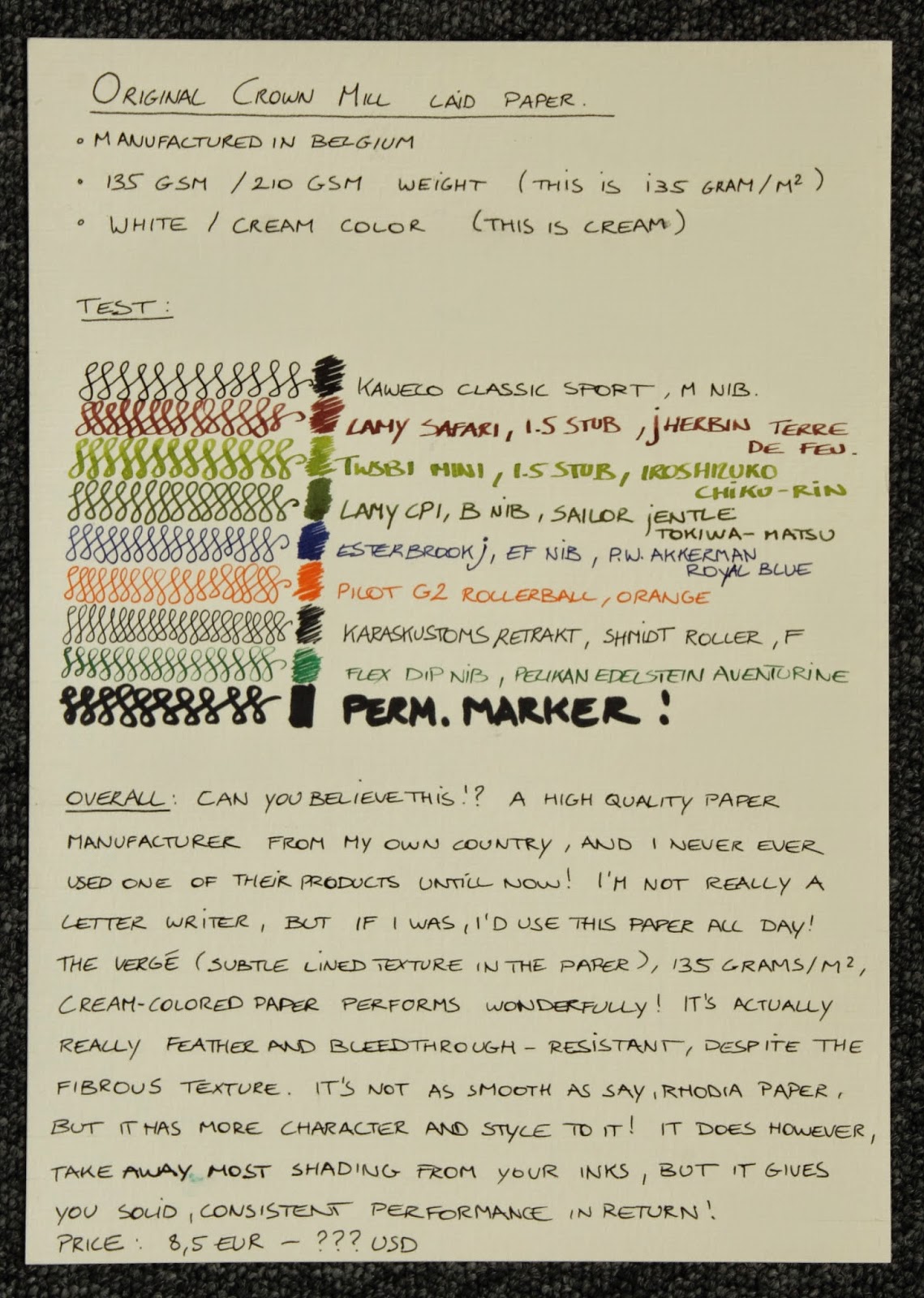 Original Crown Mill correspondence paper | The Pencilcase Blog ...