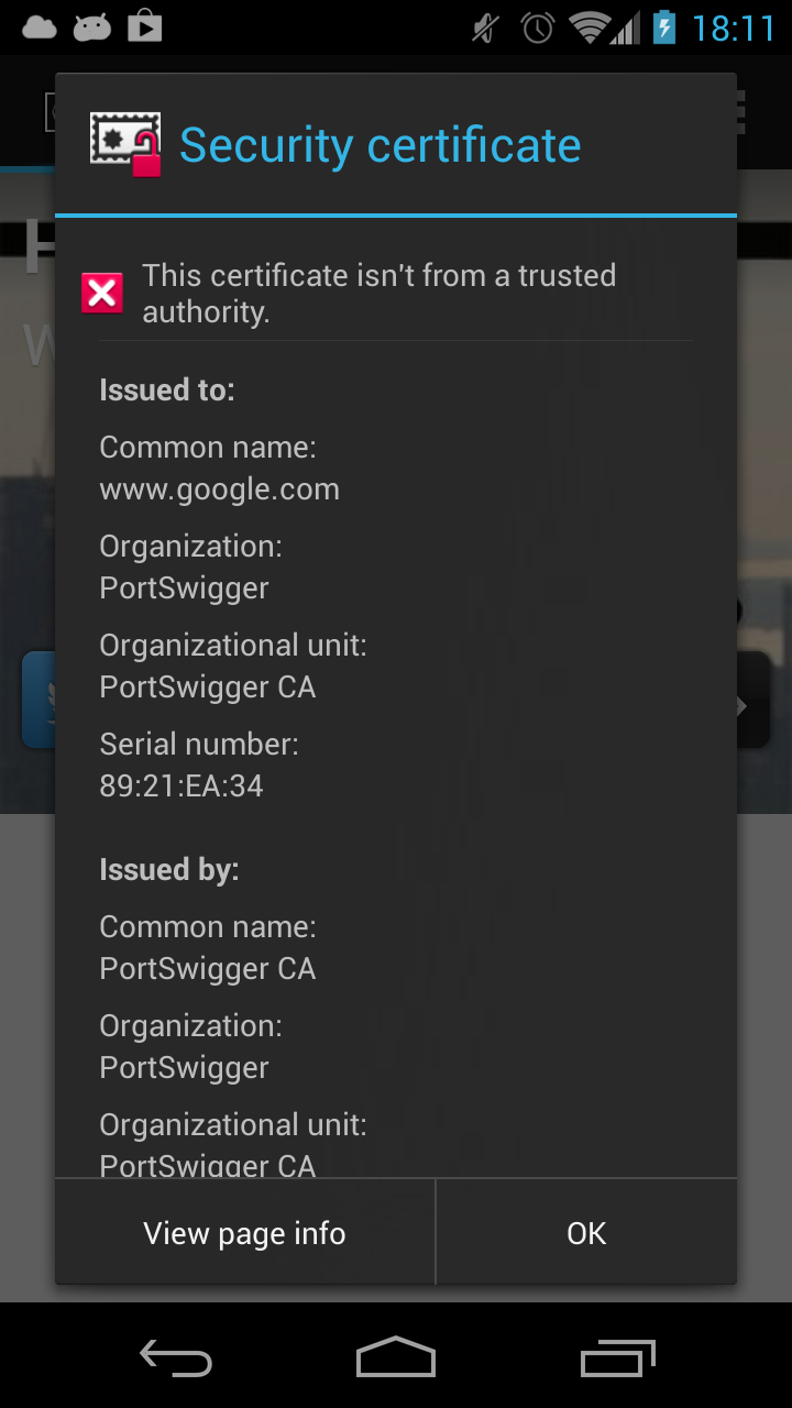 Certificate pinning in Android 4.2