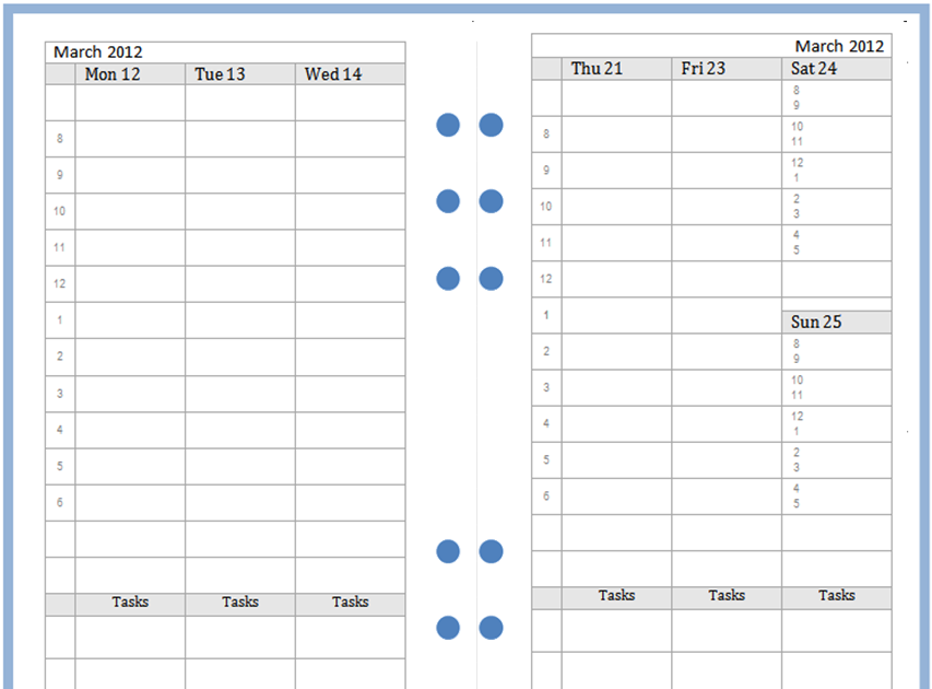 Philofaxy: Free Vertical Weekly Diary pages for the Filofax Personal