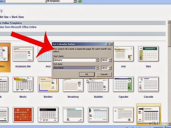 convenio censa cena: como hacer un calendario en Publisher