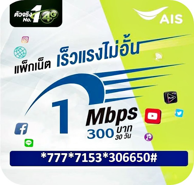 โปรเน็ต AIS ไม่ลดสปีด: โปรเน็ต AIS 1 Mbps รายวัน 19 บาท เน็ตไม่อั้น