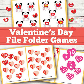 Valentines Day: File Folders (Letters/Matching/Shapes/Numbers)
