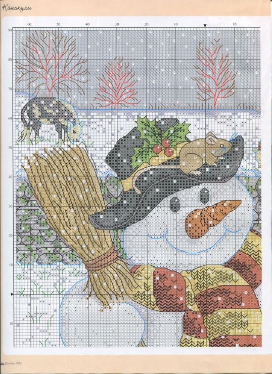 Needlework.: Схемы для вышивки. Снеговики..Schemes for embroidery ...