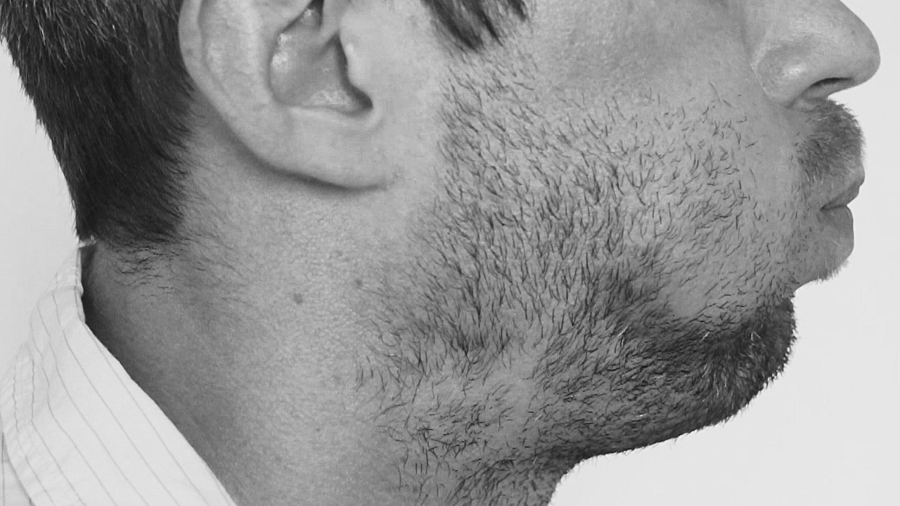 facial references for animation: cheek blow out [is, side, 15fps, ECU]