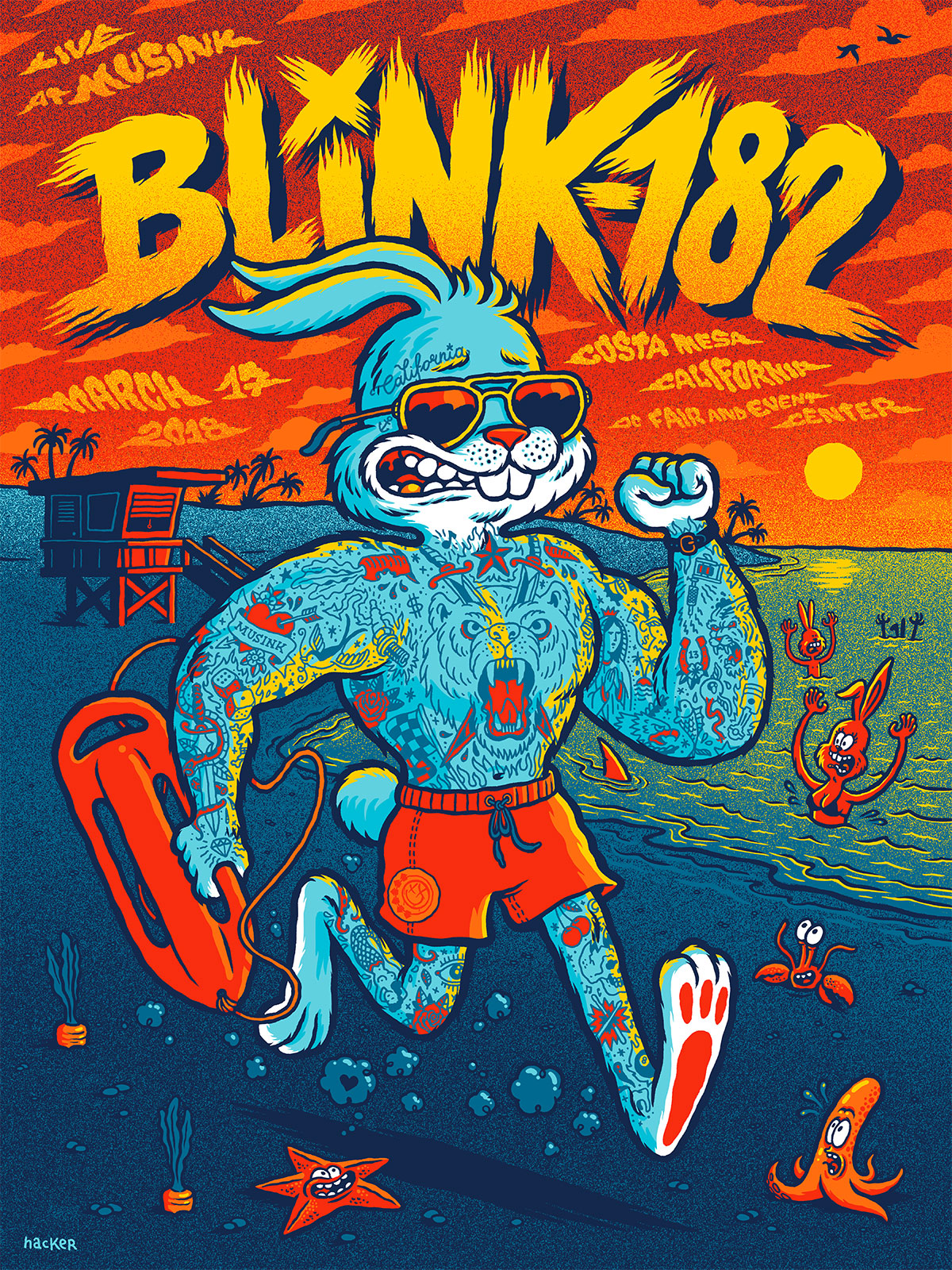 INSIDE THE ROCK POSTER FRAME BLOG: Michael Hacker Blink 182 & Fu Manchu ...