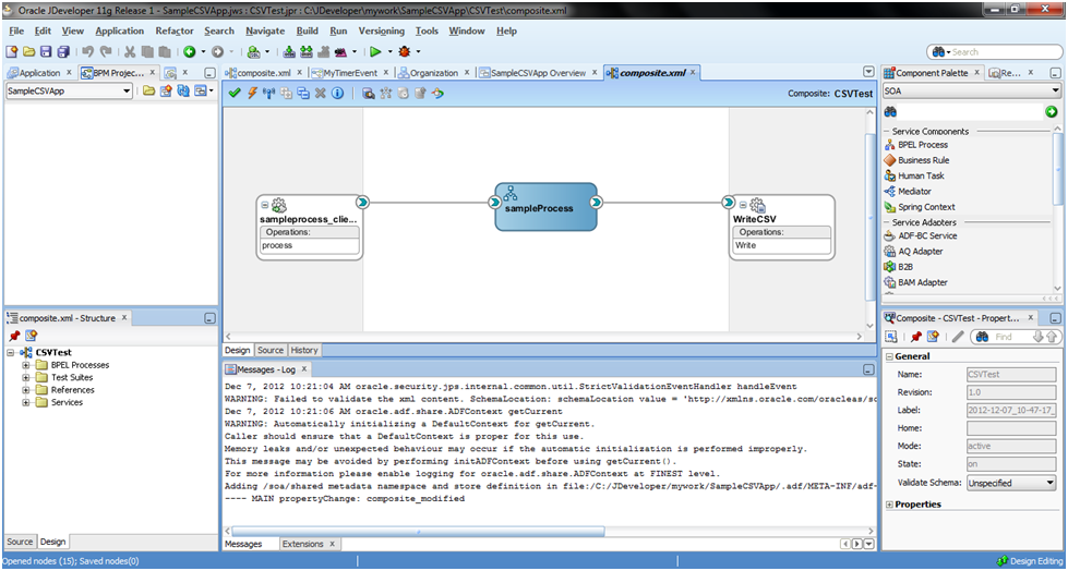 Oracle SOA, BPEL,BPM: Generating .csv file using FileAdapter in Oracle SOA 11g